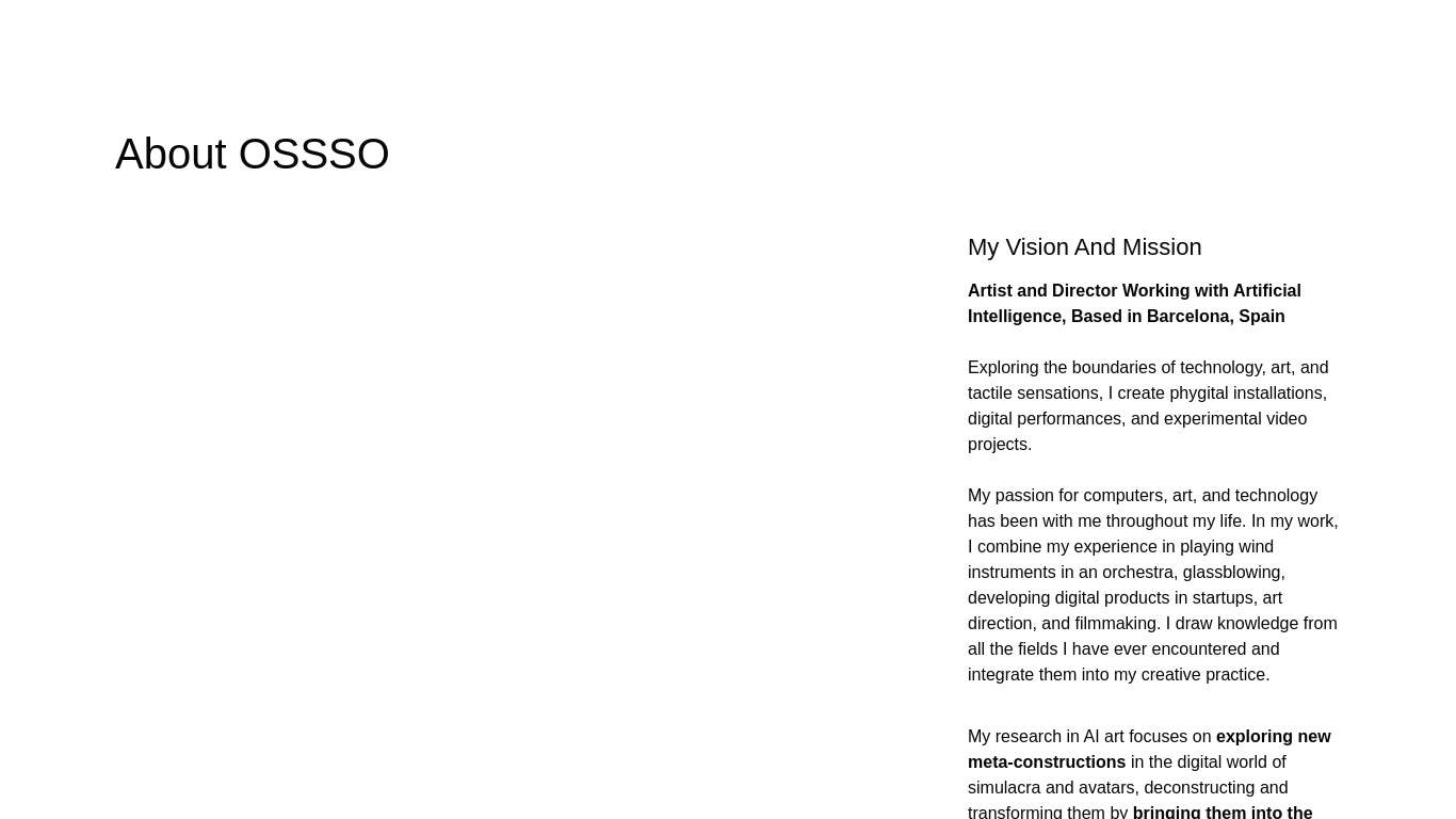 About Vladislav OSSSO. AI exhibitions showcase